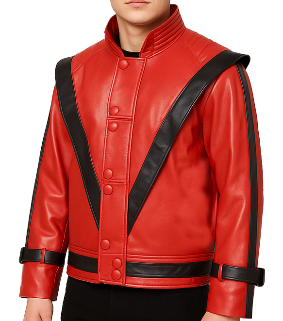 Michael Jackson Thriller Red Leather Jacket